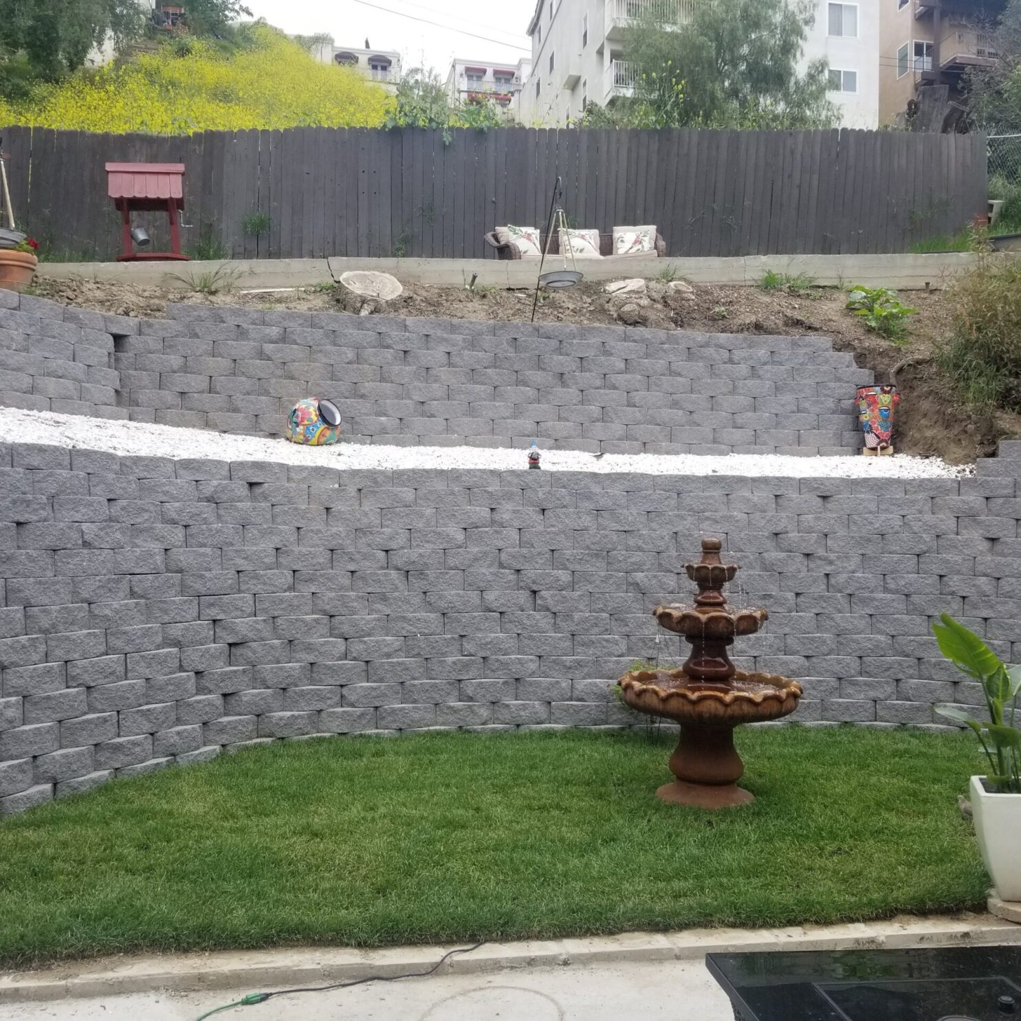 Enlarging A Backyard and Re-building a Retaining Wall, Woodland Hills ...